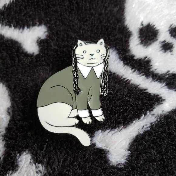 no brand | Jewelry | Wednesday Addams Cartoon Cat Pin Gothic Style ...